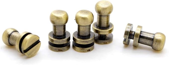 Solid Brass Ball Head Stud Screw Back Nipple Rivet Studs Button Strap ...