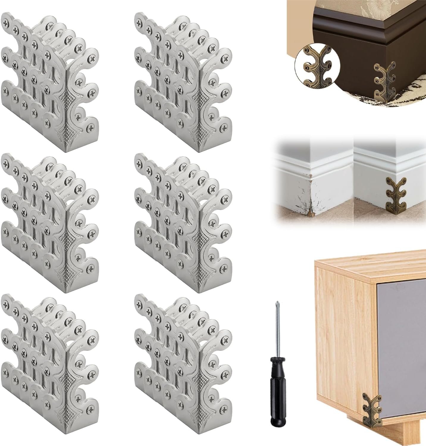 Solid Brass Baseboard Corner Protectors, Solid Brass Skirting Board ...