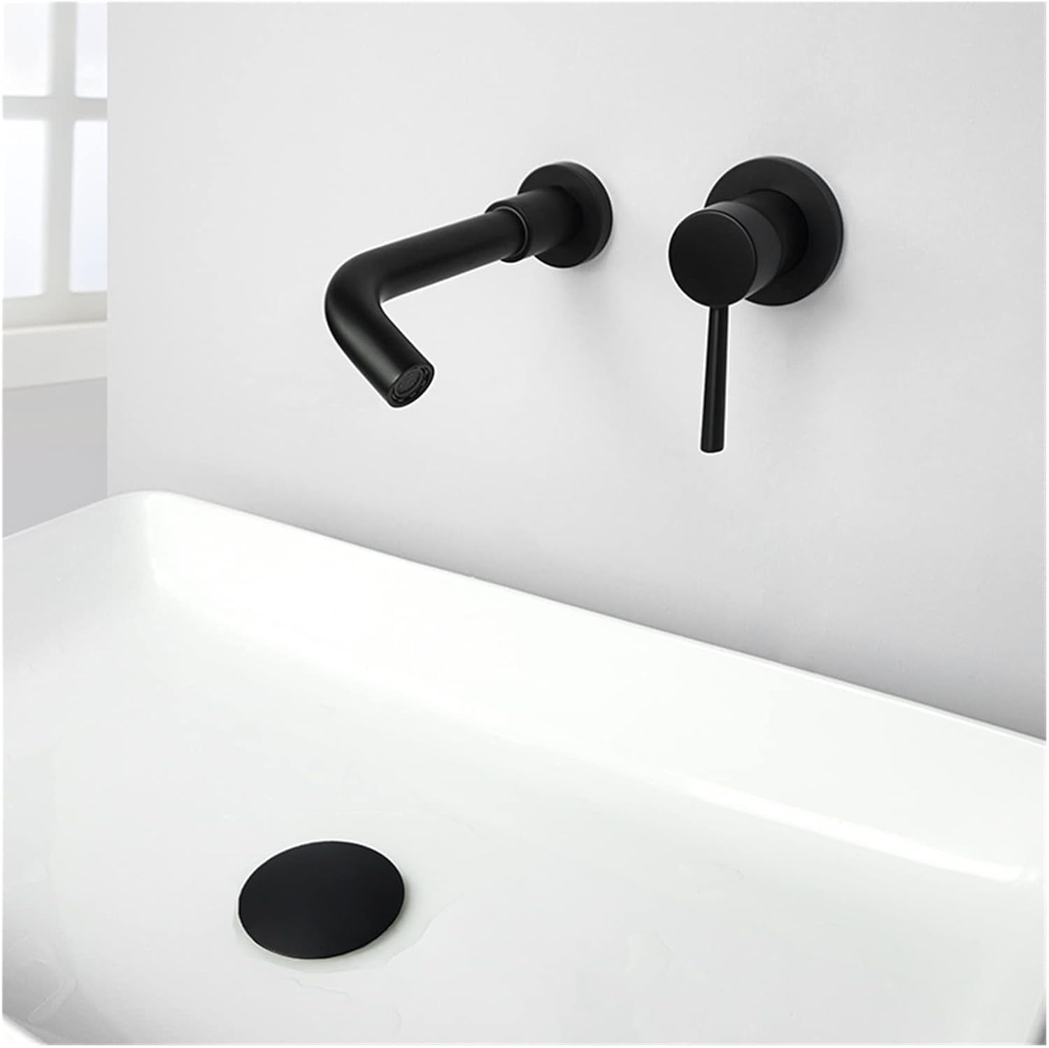 Solid Brass Basin Faucet Concealed Wall Mounted Bathroom 360° Free ...