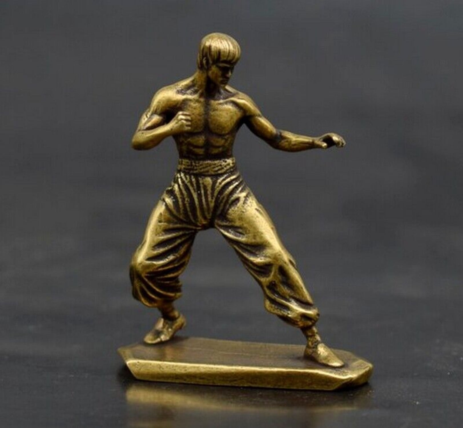 Solid Brass Bruce Lee Statue Statue Sculpture Kung Fu Statue Decoration ...