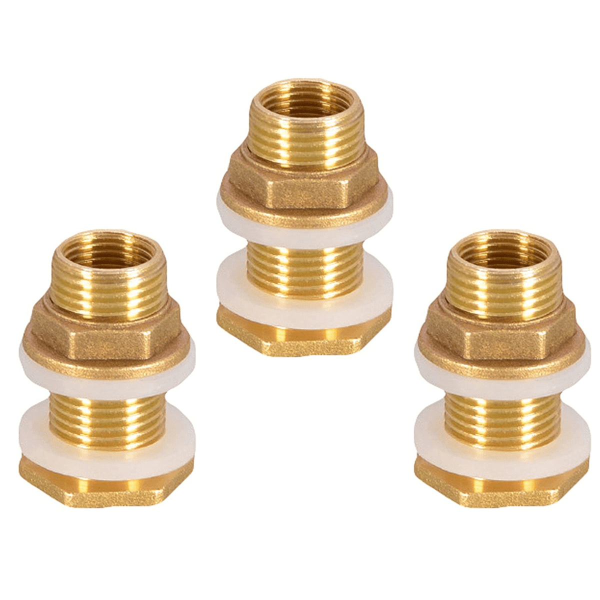 Solid Brass Bulkhead Fitting, 18 Sets 3/8 Inch Female 1/2 Inch Male ...