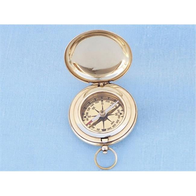 Solid Brass Captains Push Button Compass 3 in. Compasses Decorative ...