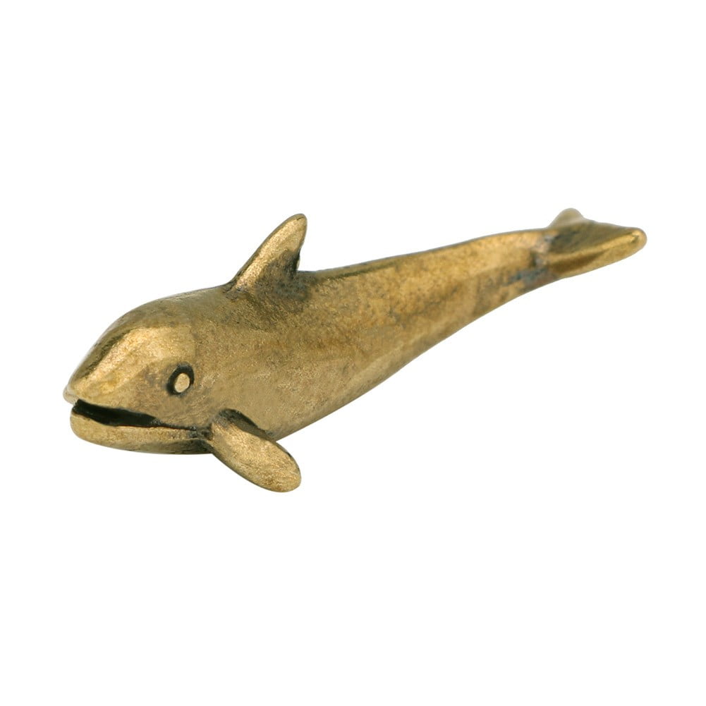 Solid Brass Dolphin Figurines Vintage Sea Animal Small Statue Desktop ...