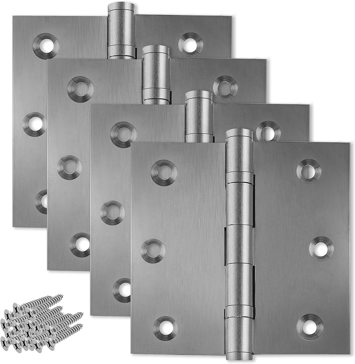 Solid Brass Door Hinge Heavy Duty Bearing Matte Silver 3" x 3 Inch ...