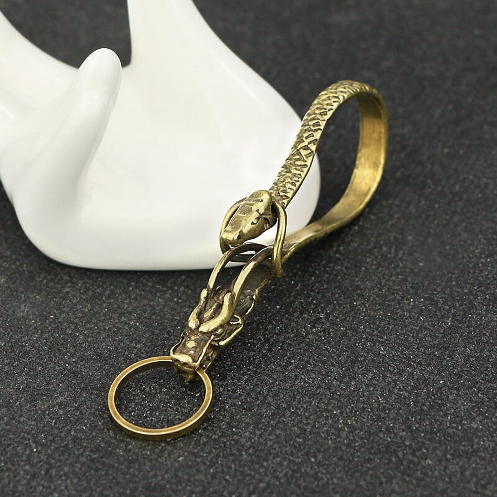 Solid Brass Dragon Key Ring Statue Statuette Home Decor Collectibles ...