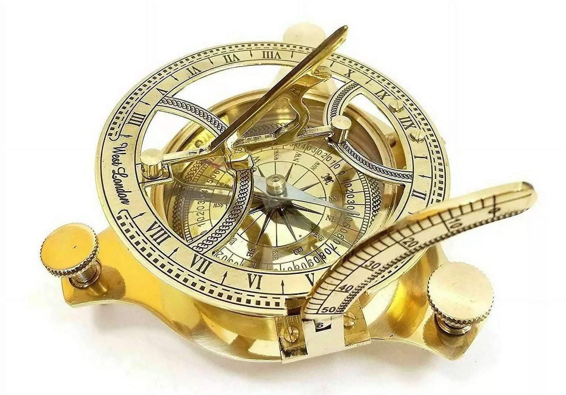 Solid Brass Finish Sundial Compass: A Vintage Collectible for Maritime ...