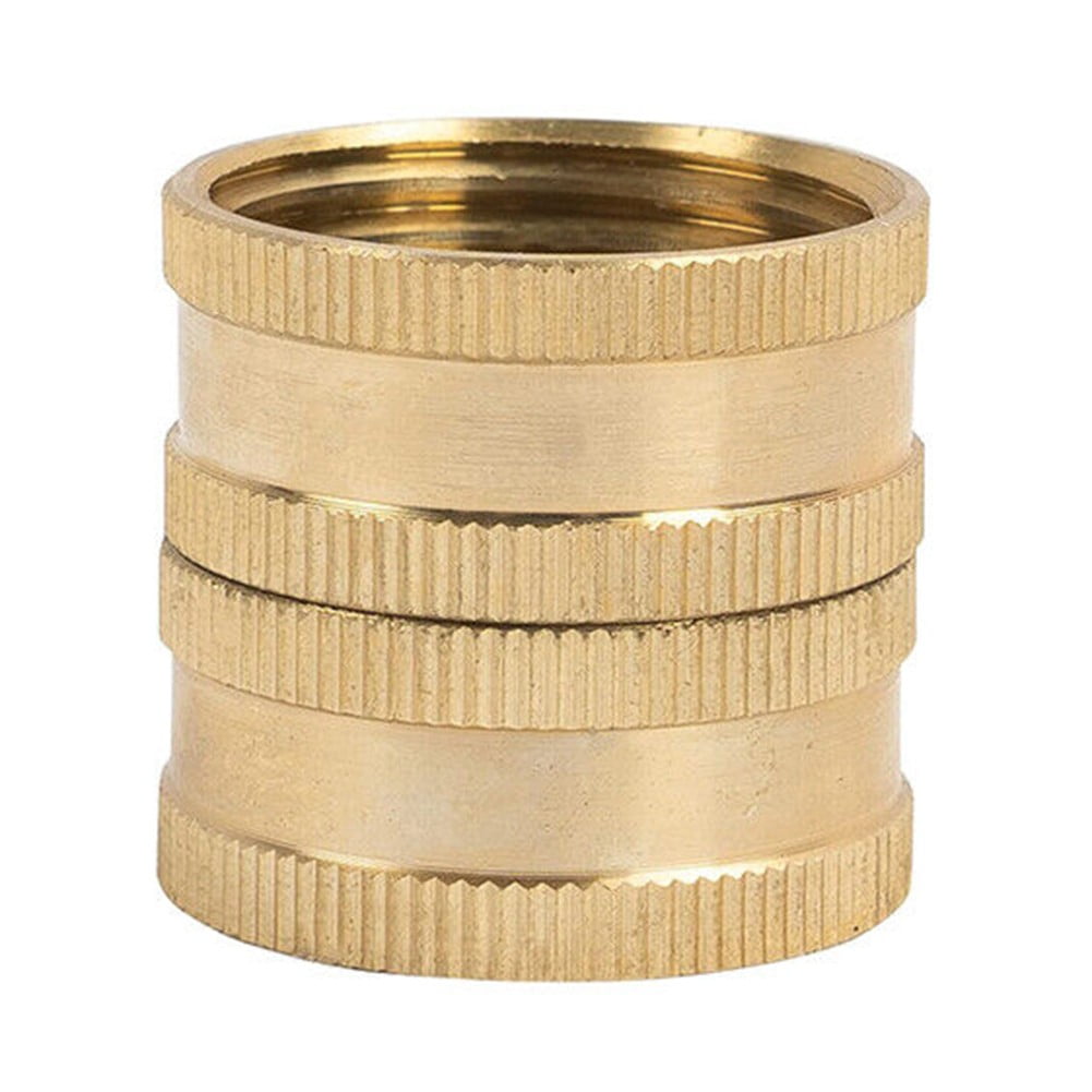 Girlsshop Solid Brass Garden Hose Adapter, Female to Female, 3/4 Inch ...