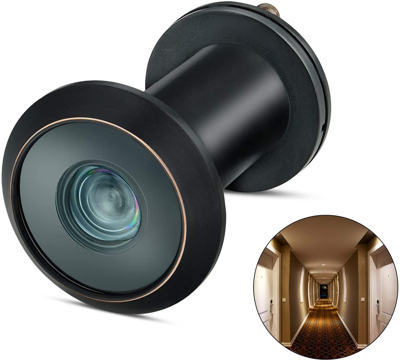 Solid Brass HD Glass Lens 220-degree Door Viewer Peephole with Heavy ...