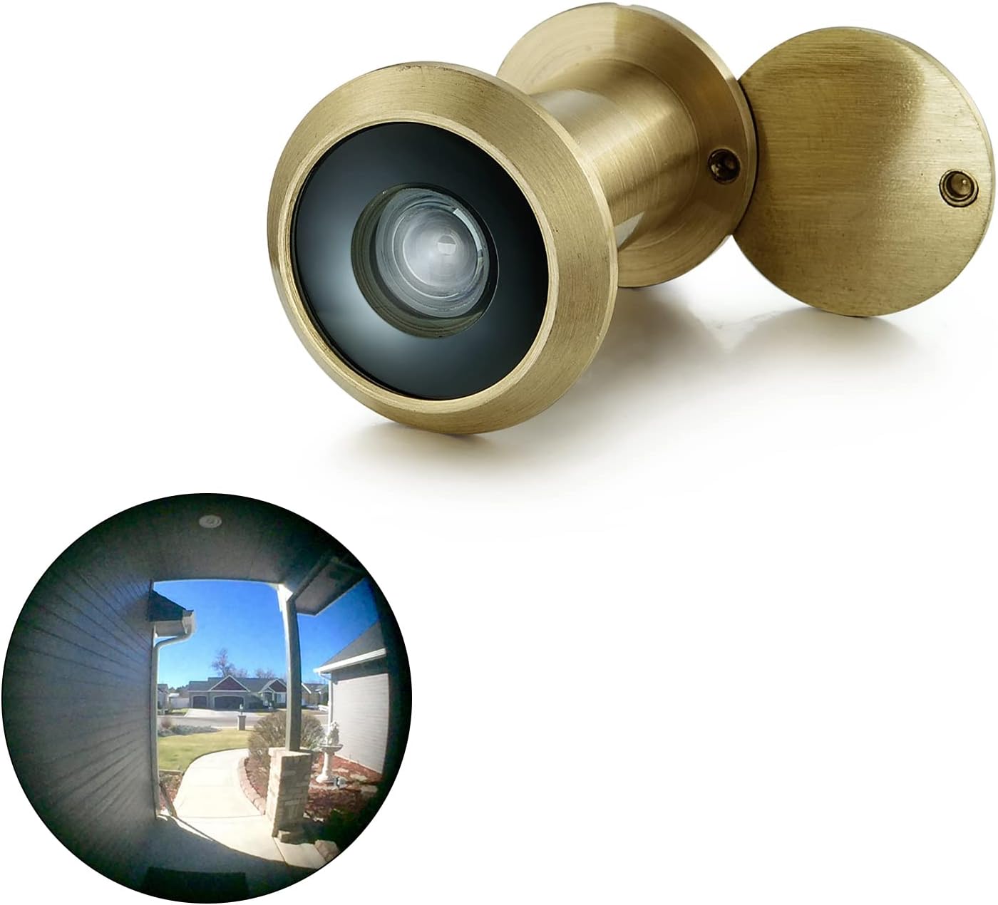 Solid Brass HD Glass Lens 220-degree Door Viewer Peephole with Heavy ...