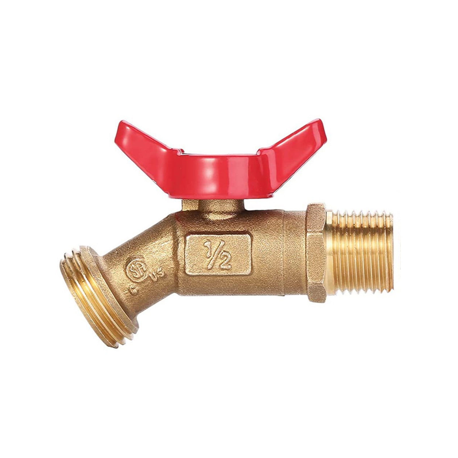 Solid Brass Hose Bibb Leak Proof Brass Hose Bib 0.5 Inch Inlet and 3/4 ...