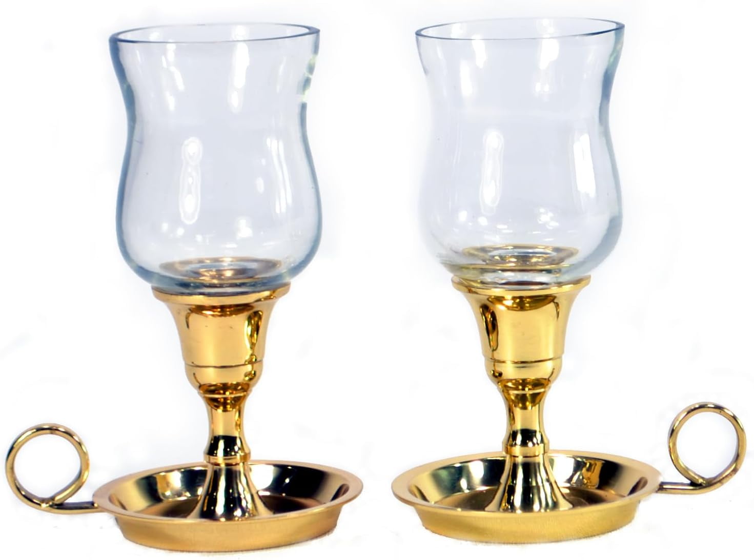 Solid Brass Hurricane Candle Holders with Tulip Shaped Glass Pegs 5 ...