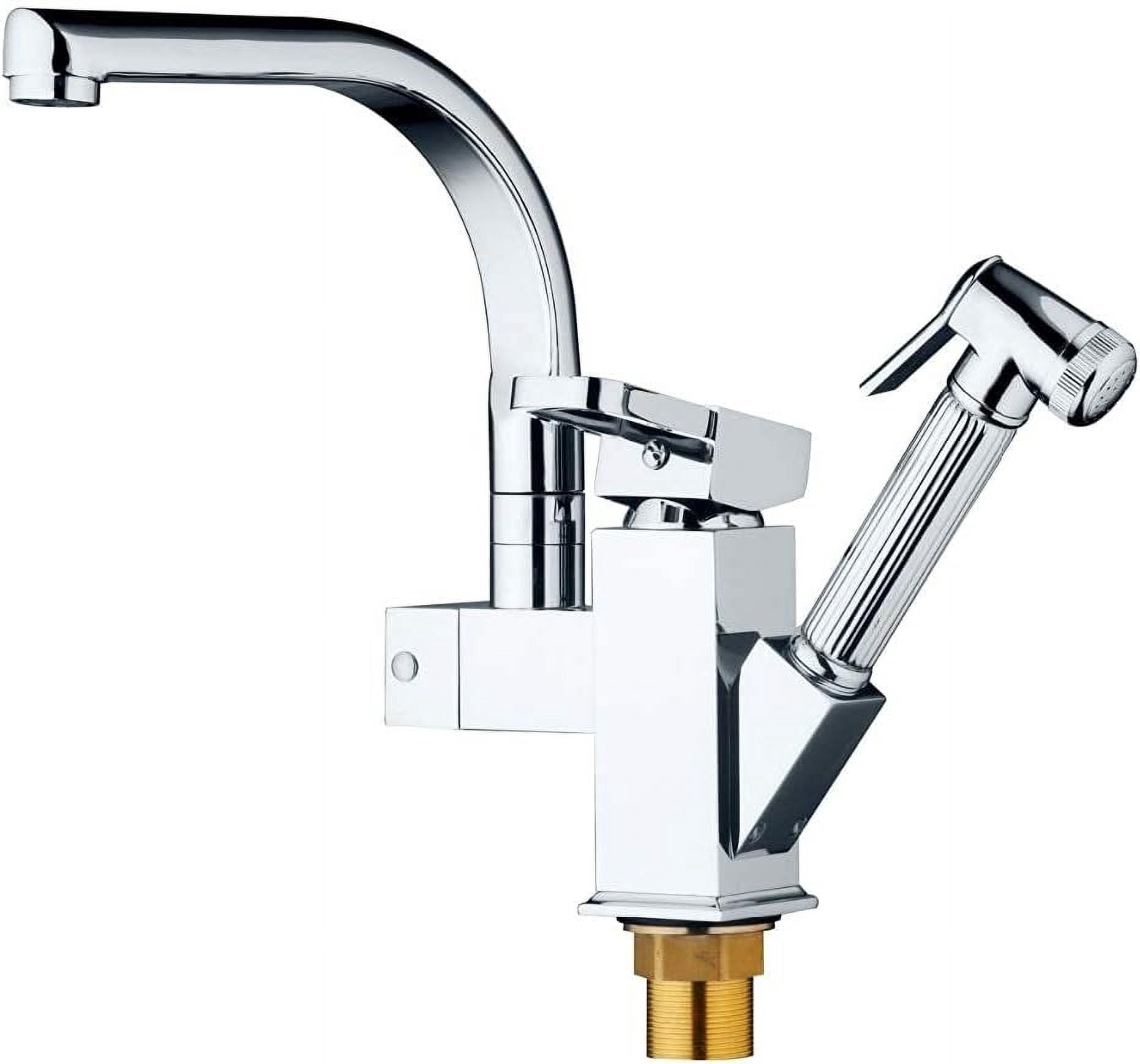 Solid Brass Kitchen Mixer taps hot and Cold Kitchen Tap Single Hole Water Tap Kitchen Faucet ...