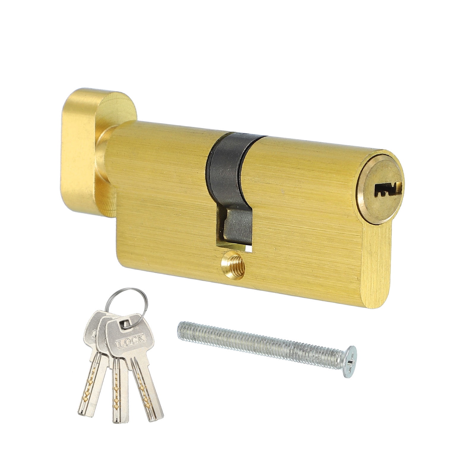 Solid Brass Lock Cylinder, Door Lock Cylinder Storm Door Lock Cylinder with Keys for Anti-Theft ...