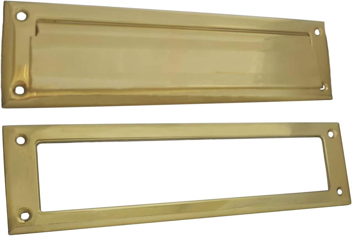 Solid Brass Mail Slot, with Solid Brass Interior Frame, 13" x 3.625 ...