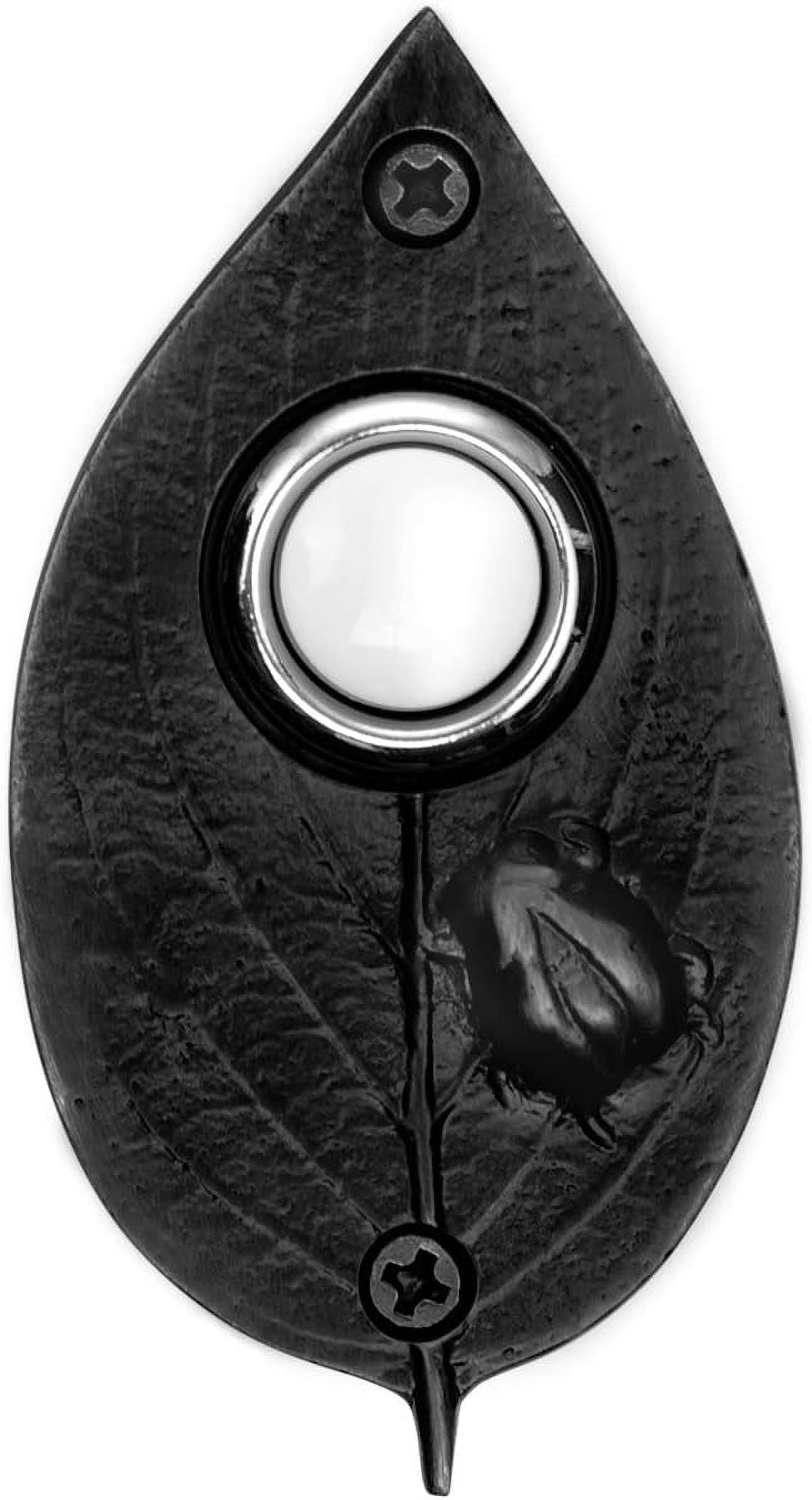 Solid Brass On Leaf Door In Black - Wired & Illuminated Push Button ...