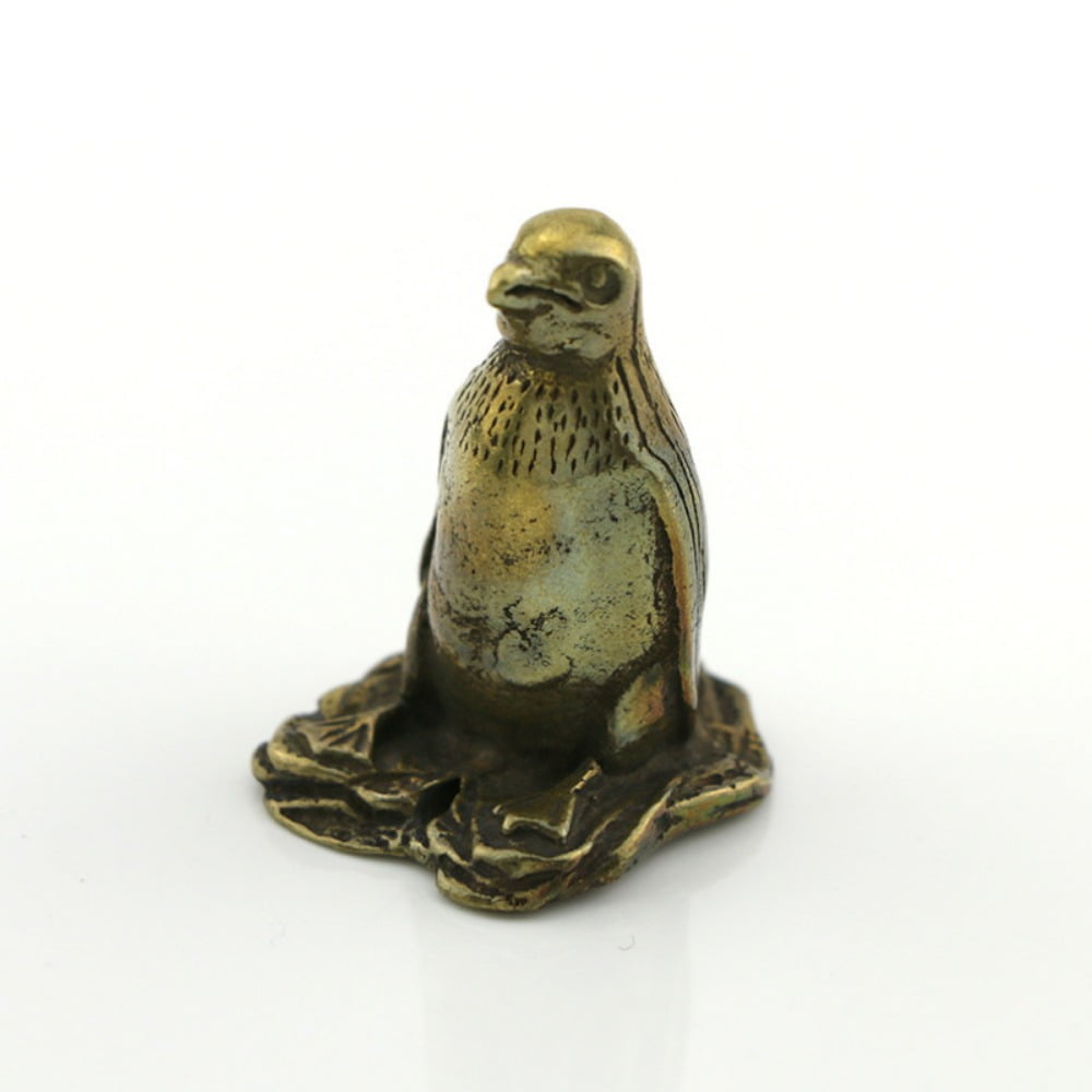 Solid Brass Penguin Figurines Small Penguin Statue 40*30mm Home Decor ...