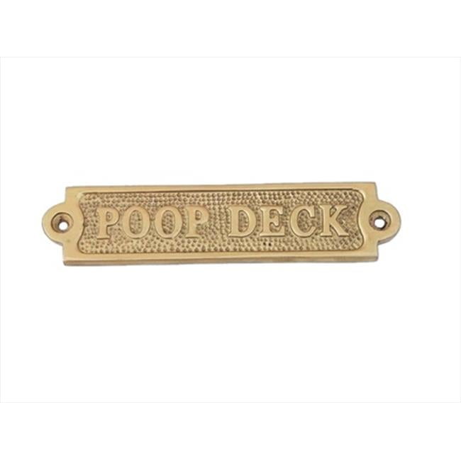 Solid Brass Poop Deck Sign 6 in. Signs & Flags Decorative Accent ...
