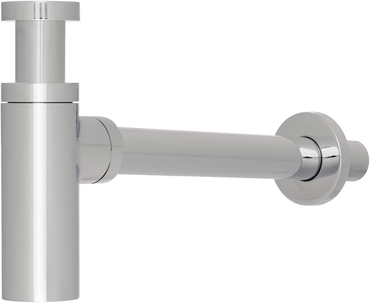 Solid Brass Round Bottle Modern P Trap In Chrome Finish | Basin Sink ...