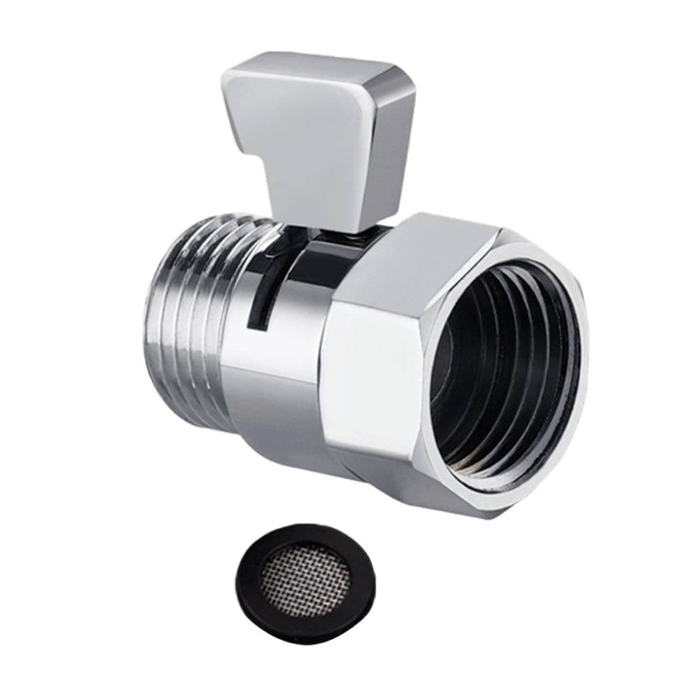 Solid Brass Shower Head Shut Off Valve Flow Control Brass Handle Chrome ...
