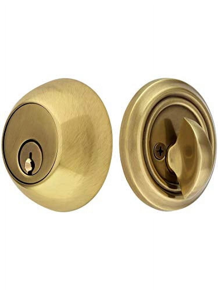 Solid Brass Single Cylinder Regular Style Deadbolt Antique Brass with A ...