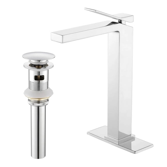 Solid Brass Single-Handle Bathroom Sink Faucet with Deck Plate，Single ...