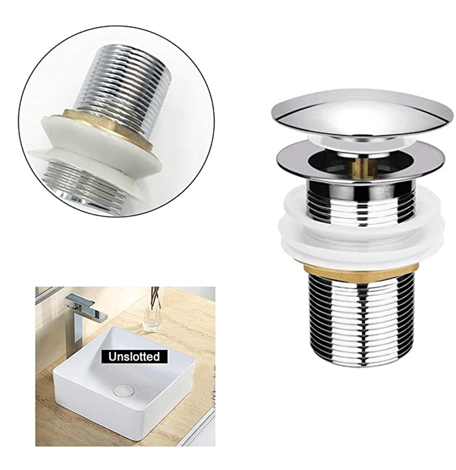 Solid Brass Sink Drain Assembly - Multicolor - Basin Up Waste For Basin ...