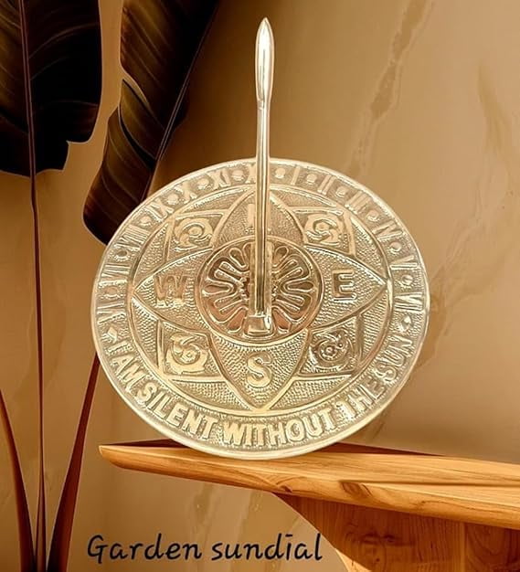 Solid Brass Sundial Clock – Shiny Polished Finish for Garden, Yard, or ...