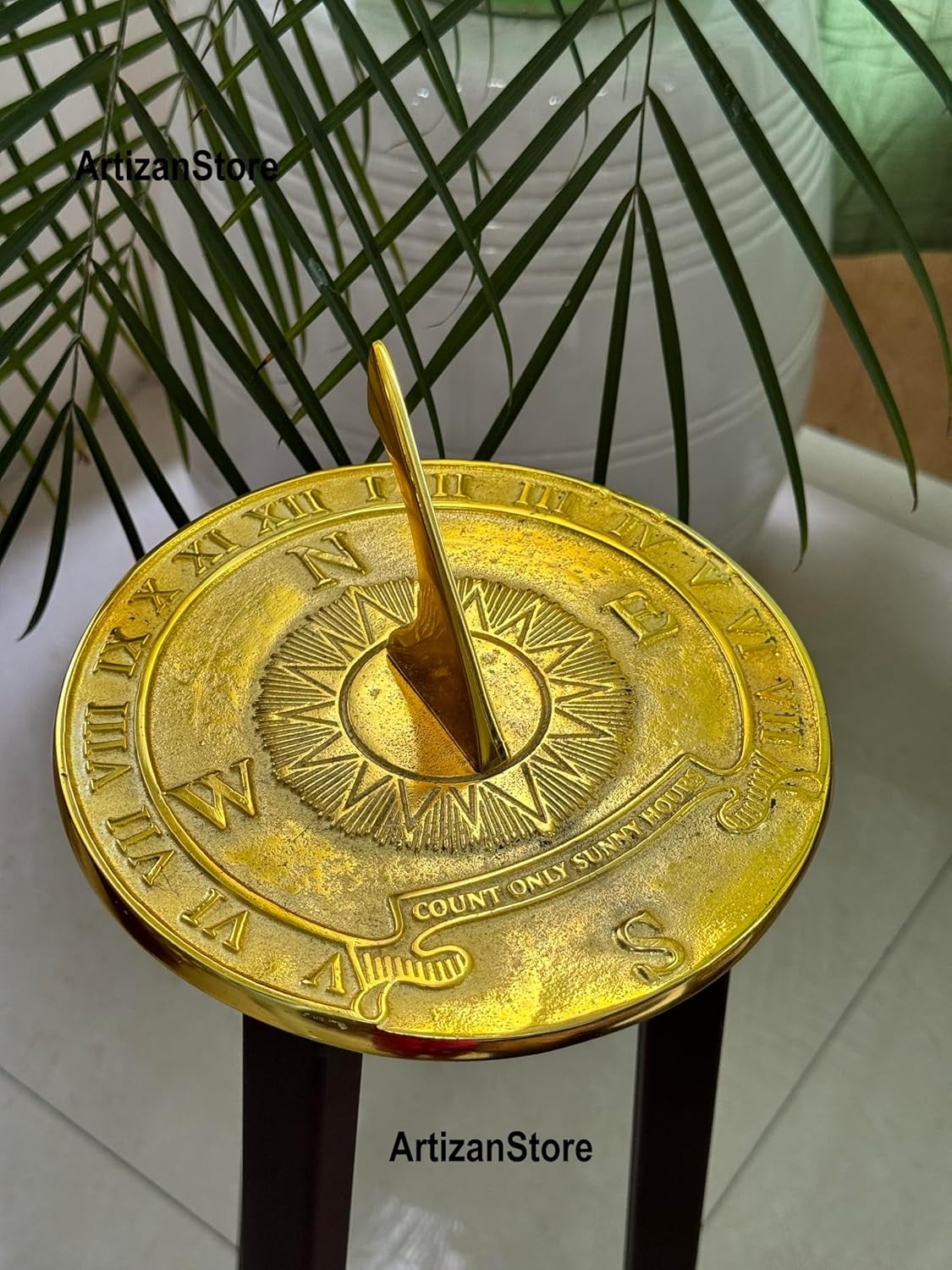 Solid Brass Sundial Nautical Sundial, Solid Polished Sundial Gift ...