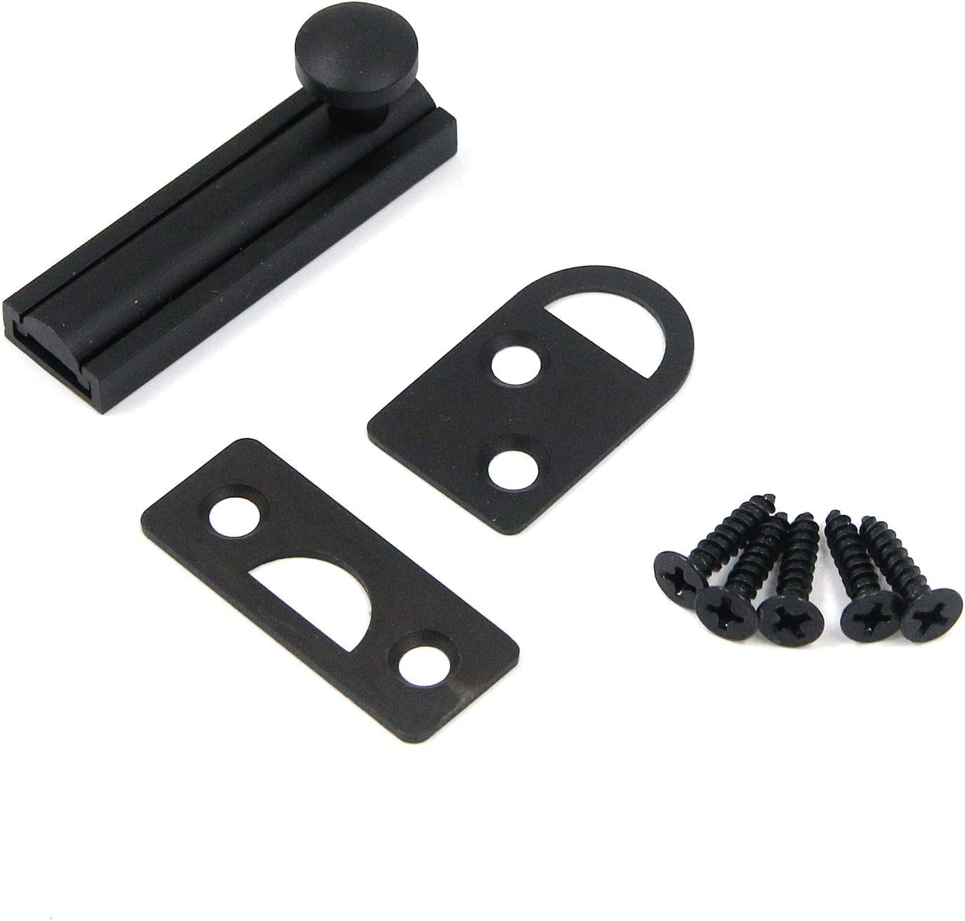 Solid Brass Surface Bolt 2" Matte Black Barrel Bolt Lock Hardware Slide ...