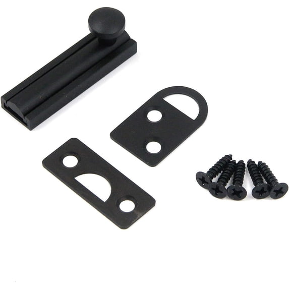 Solid Brass Surface Bolt 2" Matte Black Barrel Bolt Lock Hardware Slide ...