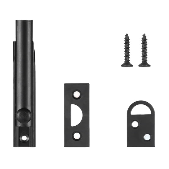Solid Brass Surface Bolt, Matte Black Slide Latch Heavy Duty Concealed ...