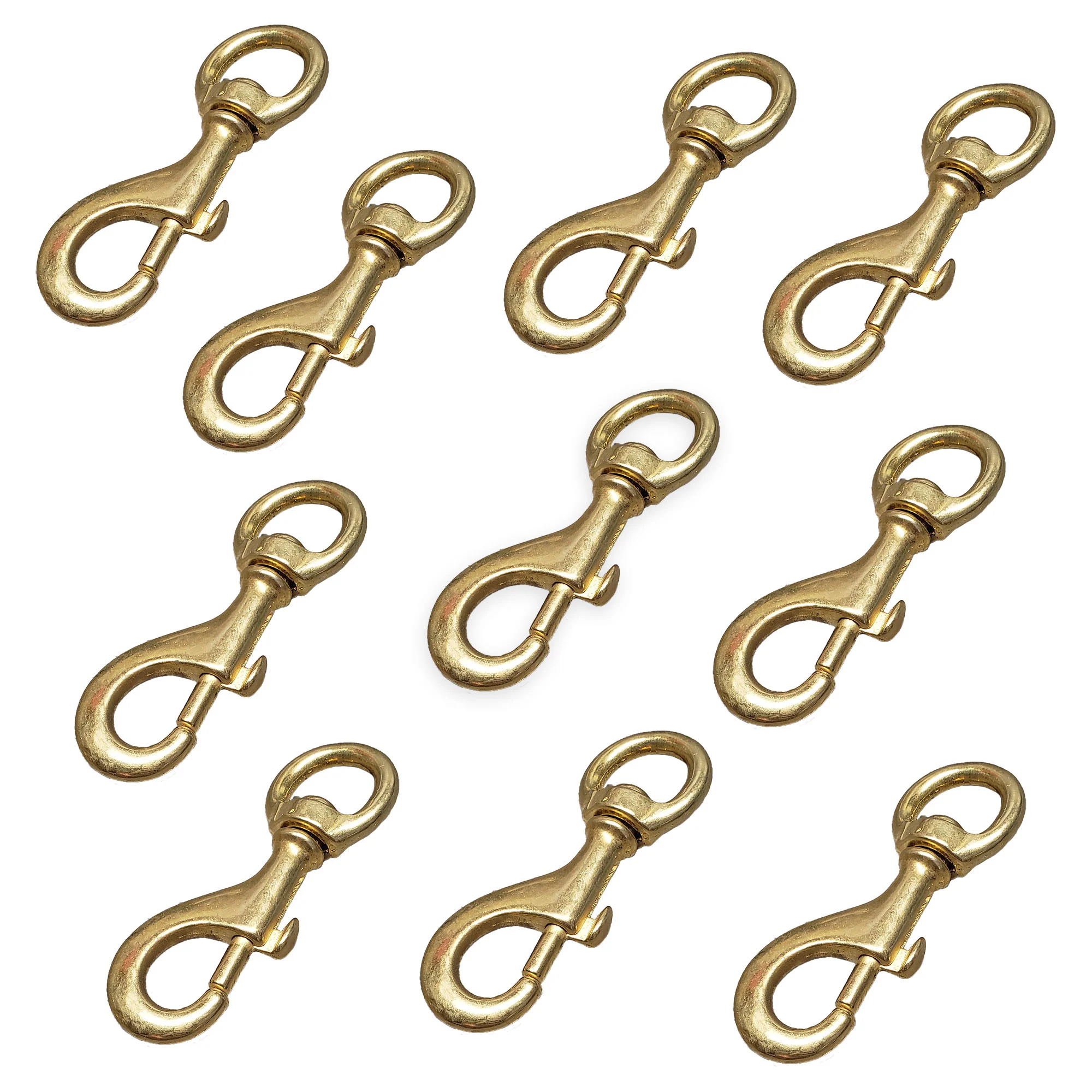 Solid Brass Swivel Snaps - Large Heavy-Duty SIze for Large Pet Leashes ...
