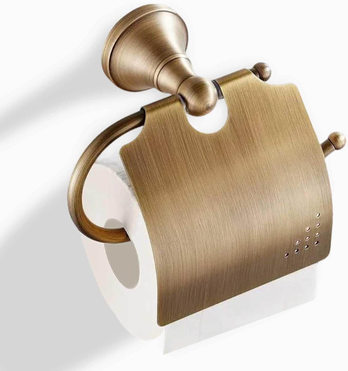 Solid Brass Vintage Toilet Paper Holder, Antique Gold Wall Mount ...