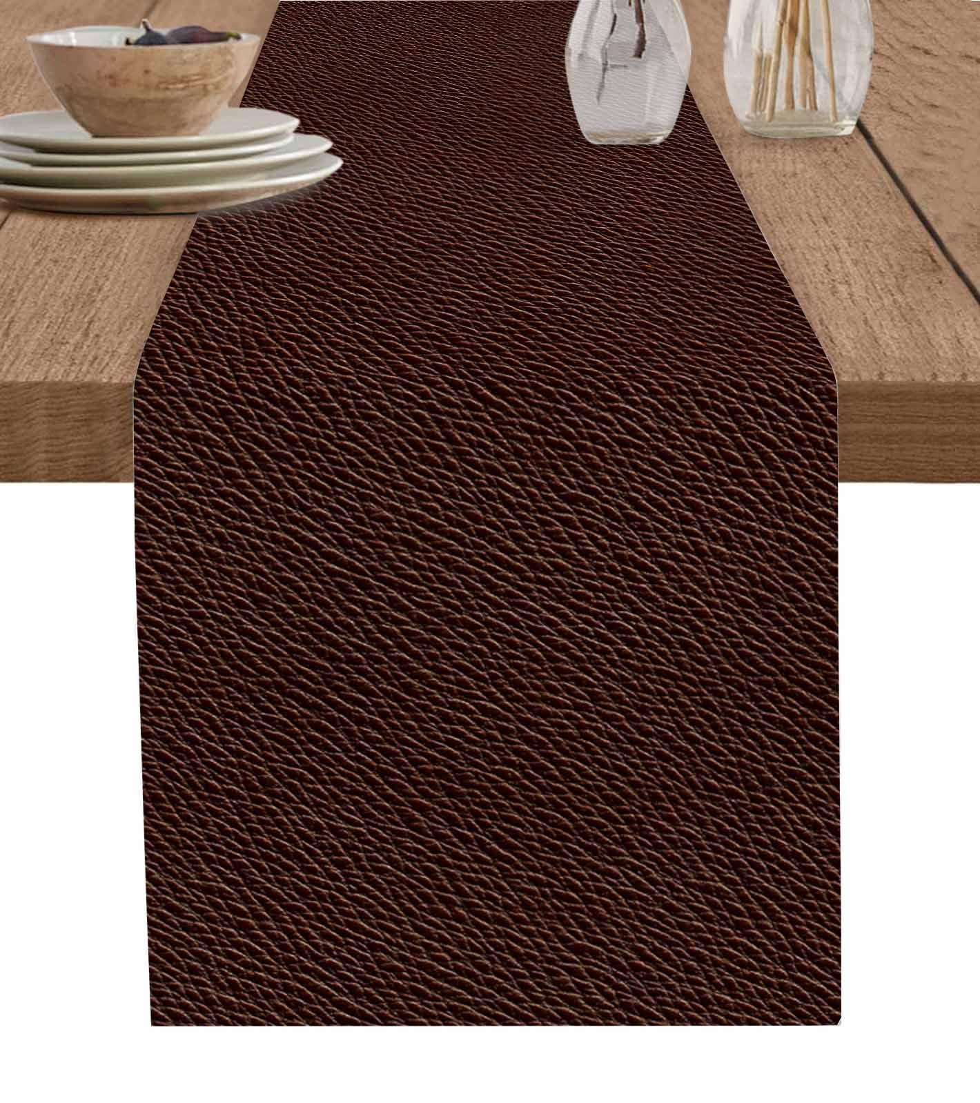 Solid Brown Table Runner Vintage Minimalism Abstract Denim Pattern ...