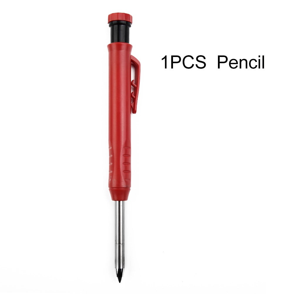 Solid Carpenter Pencil Set With Built-in Sharpener Deep Hole Mechanical ...