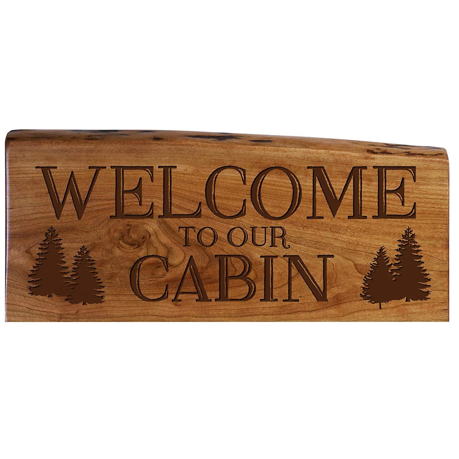 Solid Cherry Wood Live Edge Welcome Sign Engraved Wedding Gift Ideas ...