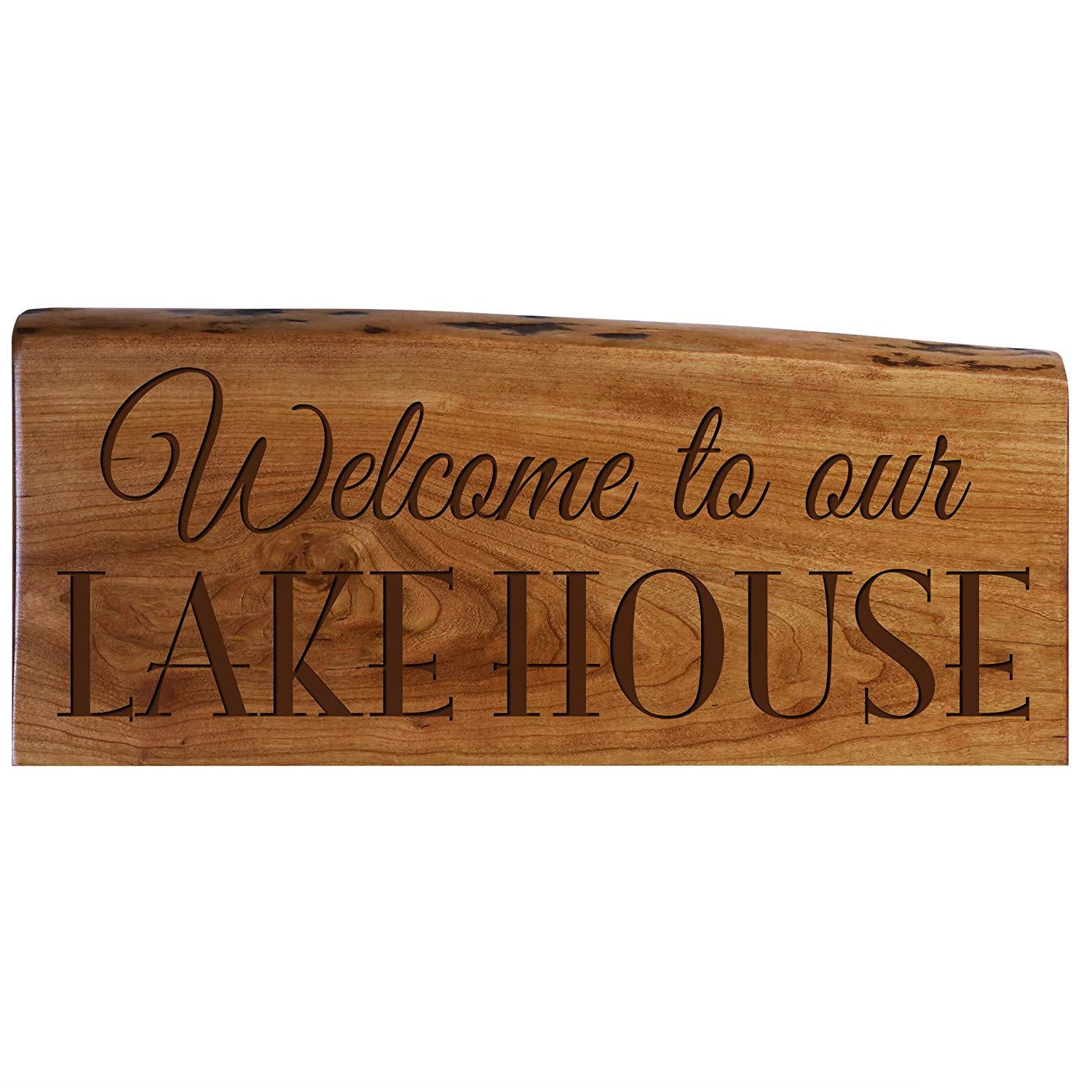 Solid Cherry Wood Live Edge Welcome Sign Engraved Wedding Gift Ideas ...