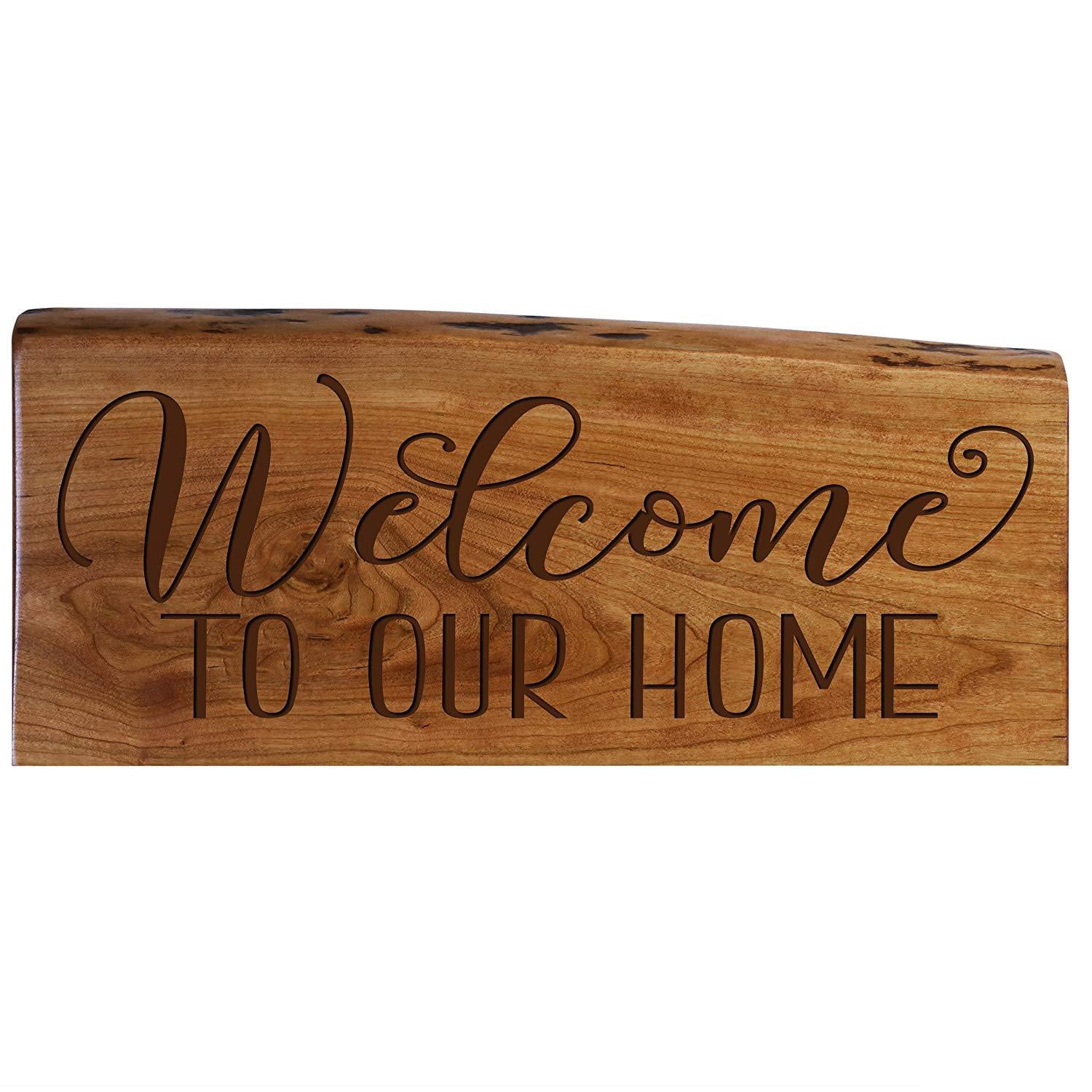 Solid Cherry Wood Live Edge Welcome Sign Engraved Wedding Gift Ideas ...