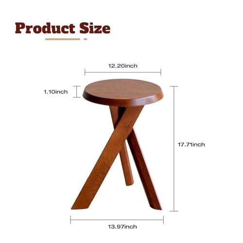 Solid Cherry Wood Small Round End Table - Bedside Tables w/Classic ...