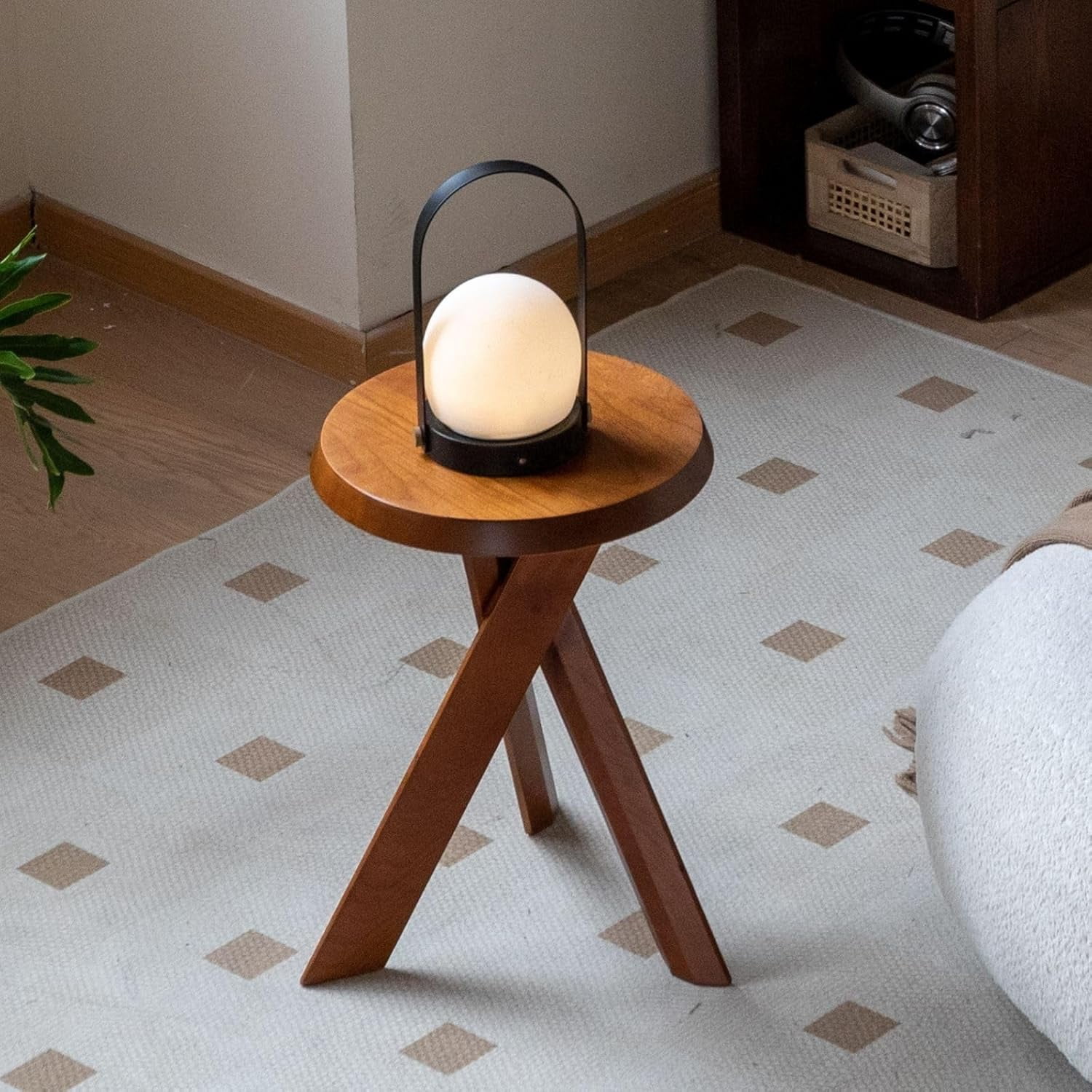 Solid Cherry Wood Small Round End Table - Bedside Tables w/Classic ...
