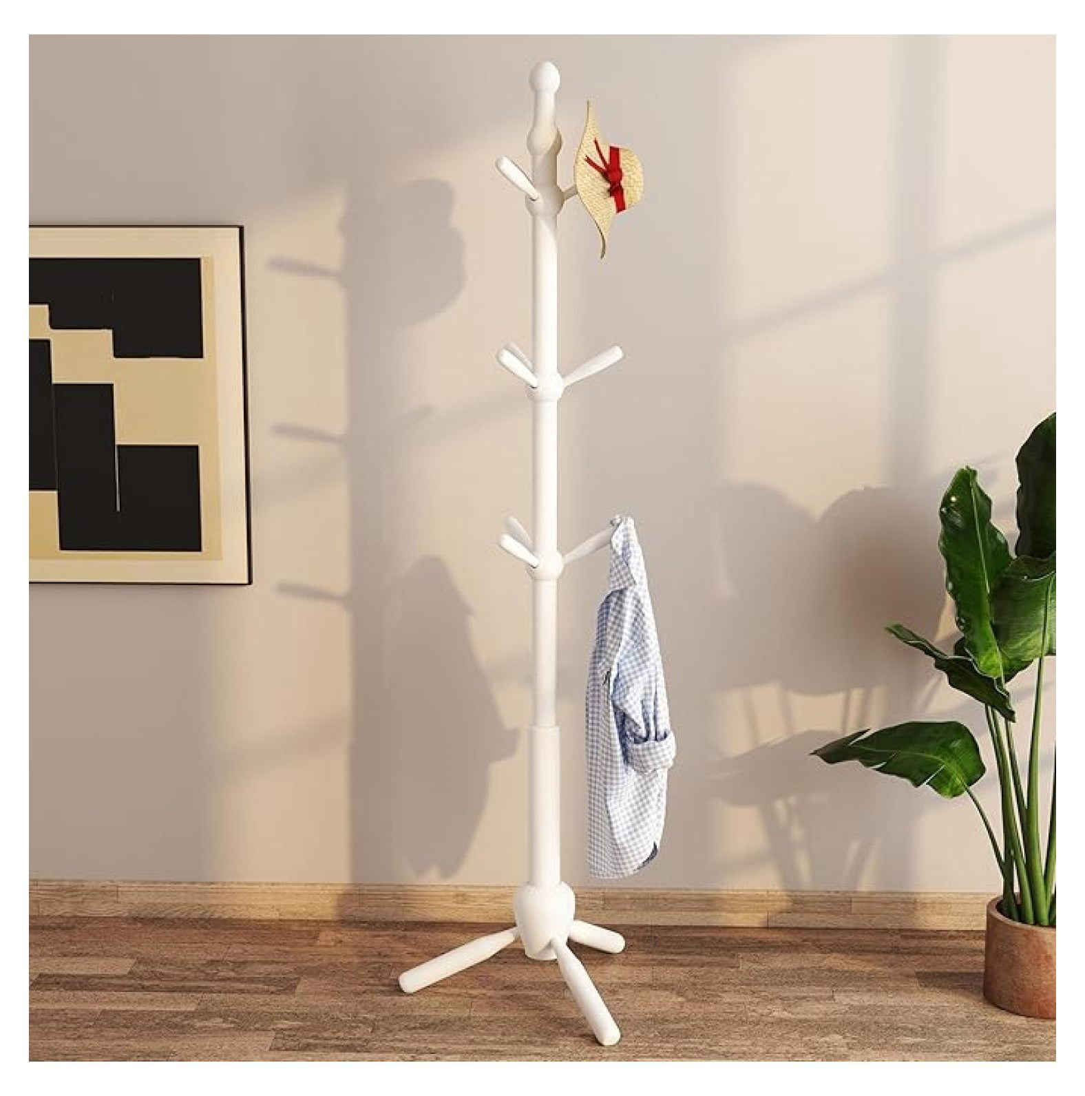 Solid Coat Rack Stand, Coat Rack Freestanding with 9 and Adjustable 3 ...