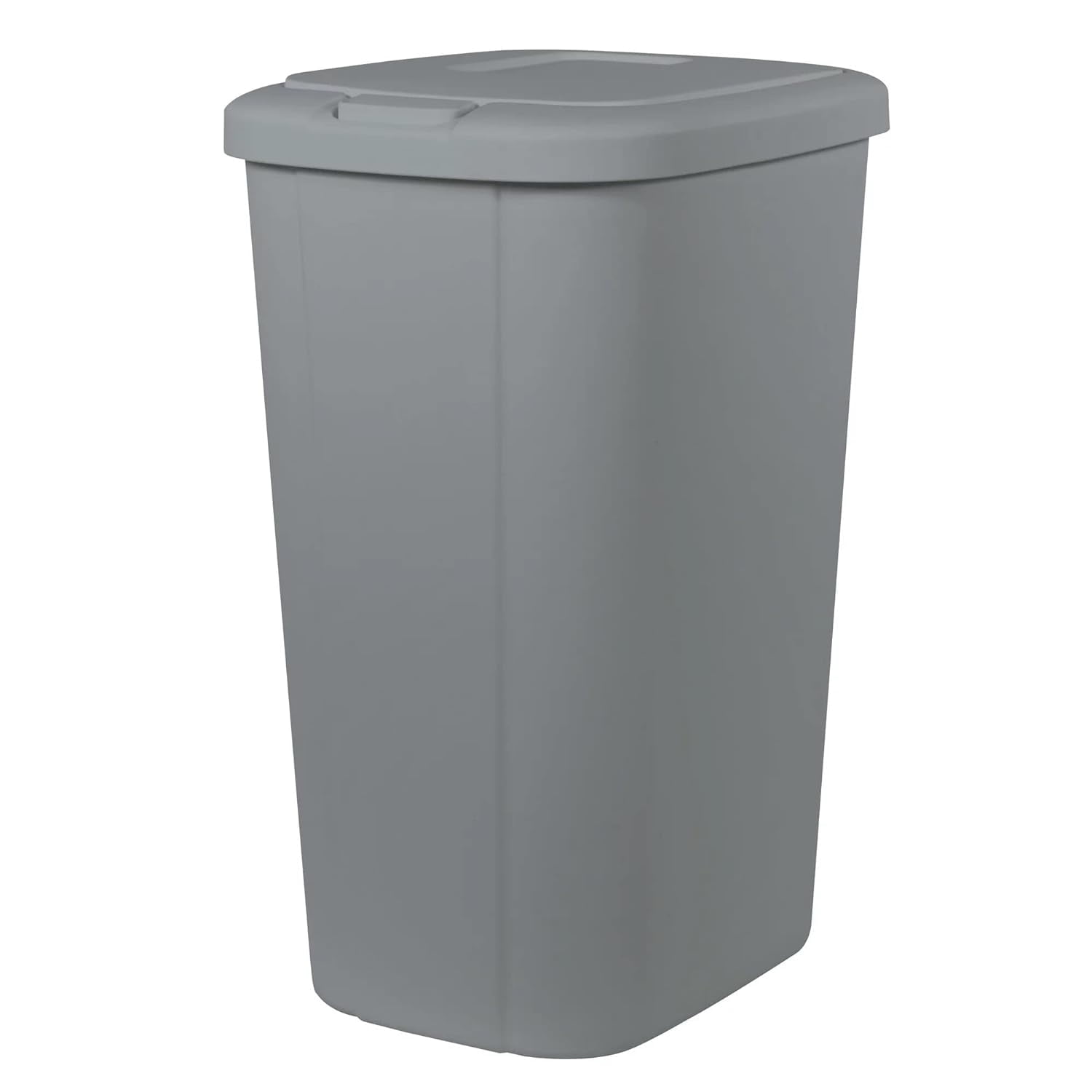 Solid Color 13.3 Gal Touch Top Plastic Trash Can, Spring Loaded Lid ...