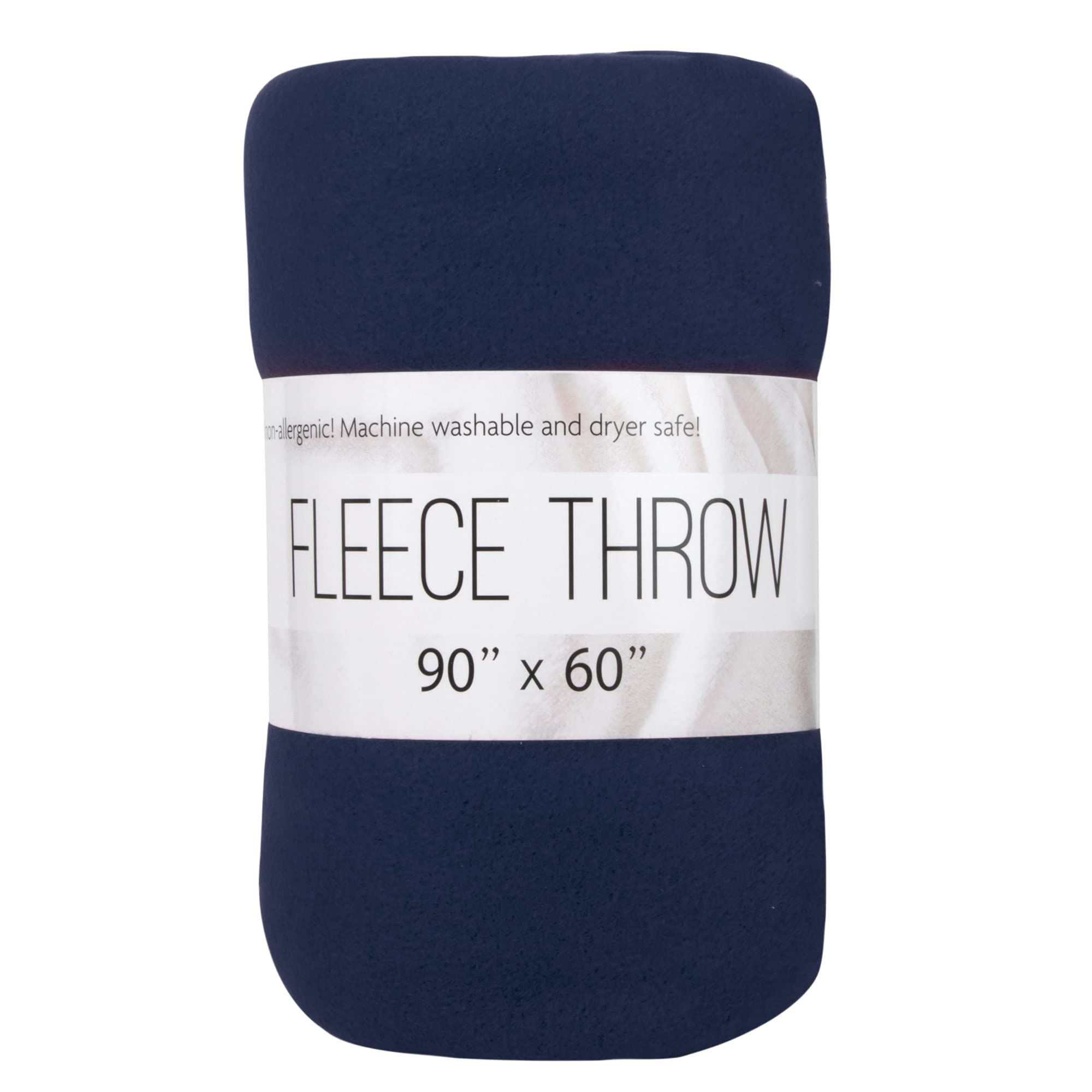 Solid Color 80"L x 60"W Fleece Throw Blanket for Fall, Winter, Spring ...