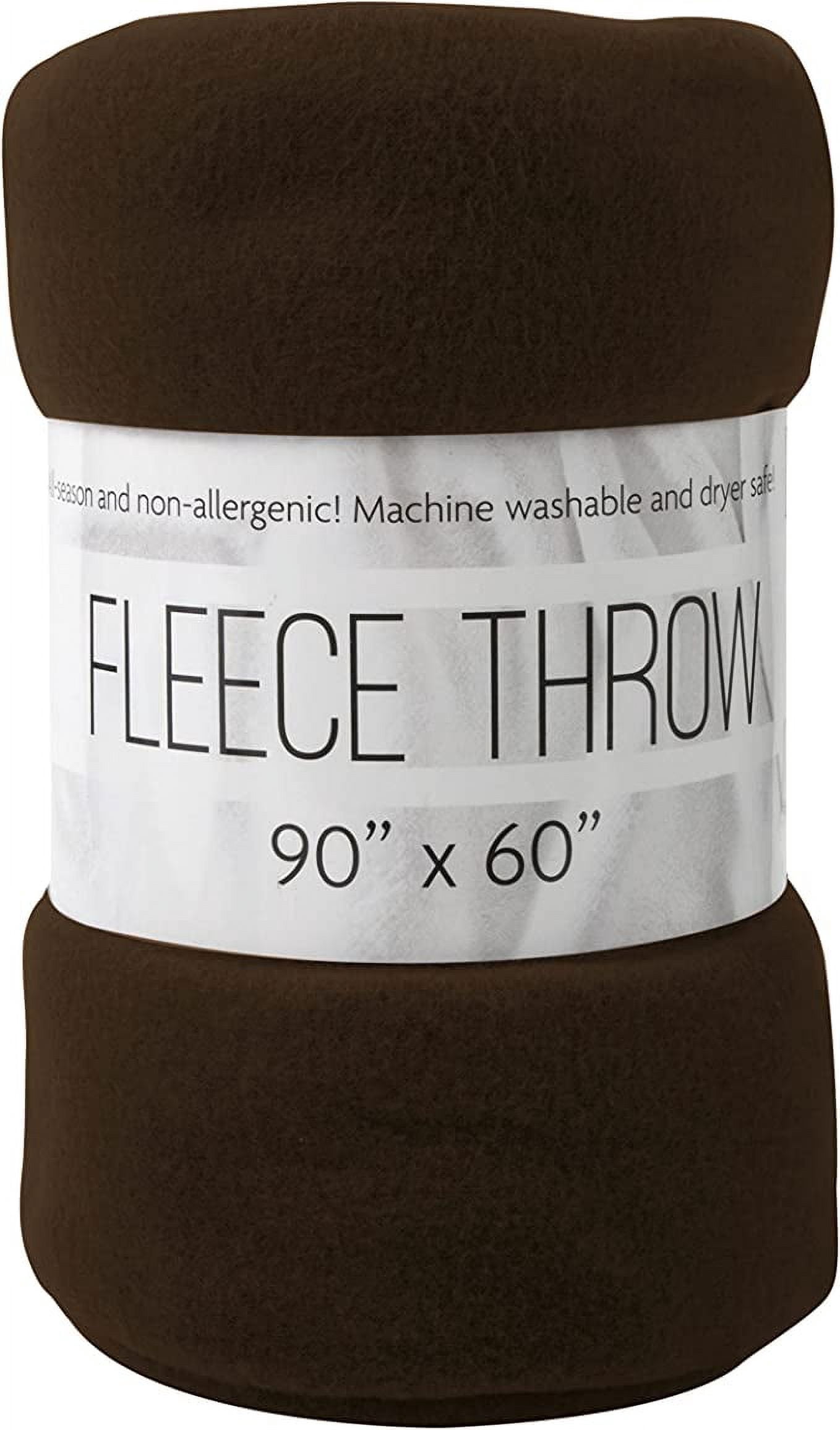 Solid Color 90"L x 60"W Fleece Throw Blanket for Fall, Winter, Spring ...