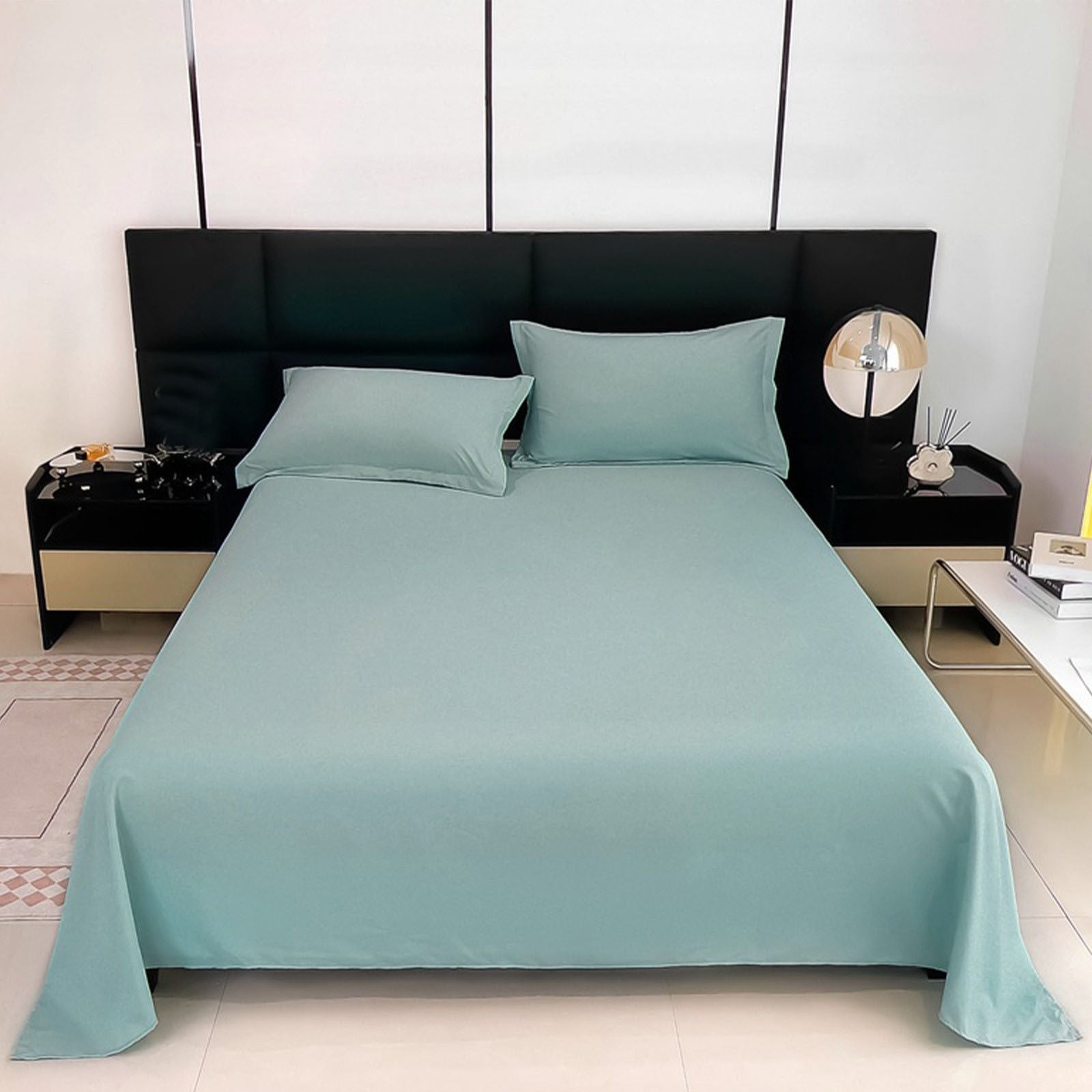 Solid Color Bed Sheet, Dorm and Home Use, Smooth Plain Sheet for Daily ...