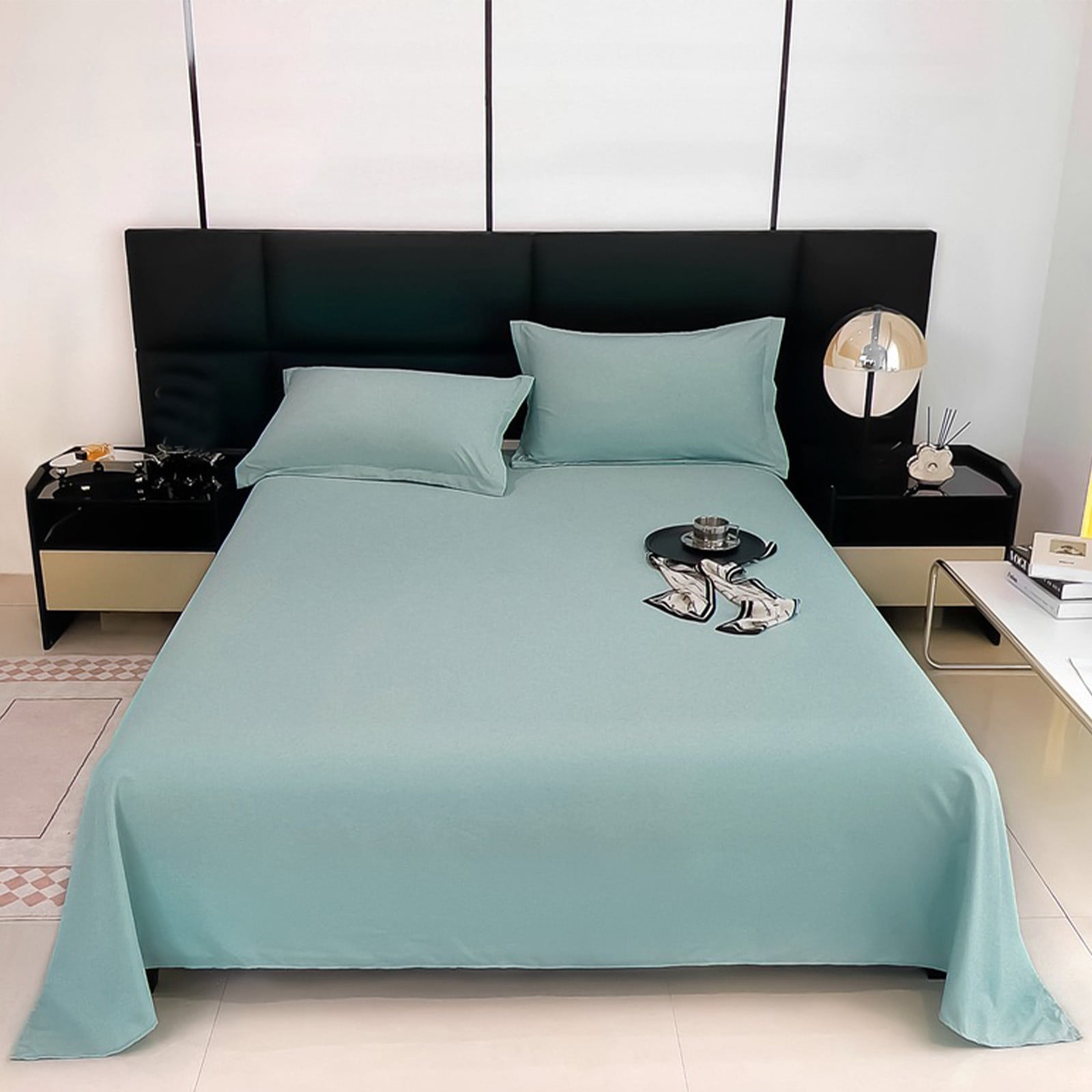 Solid Color Bed Sheet | Large Size Washed Quilt Sheet | Easy Care Soft ...