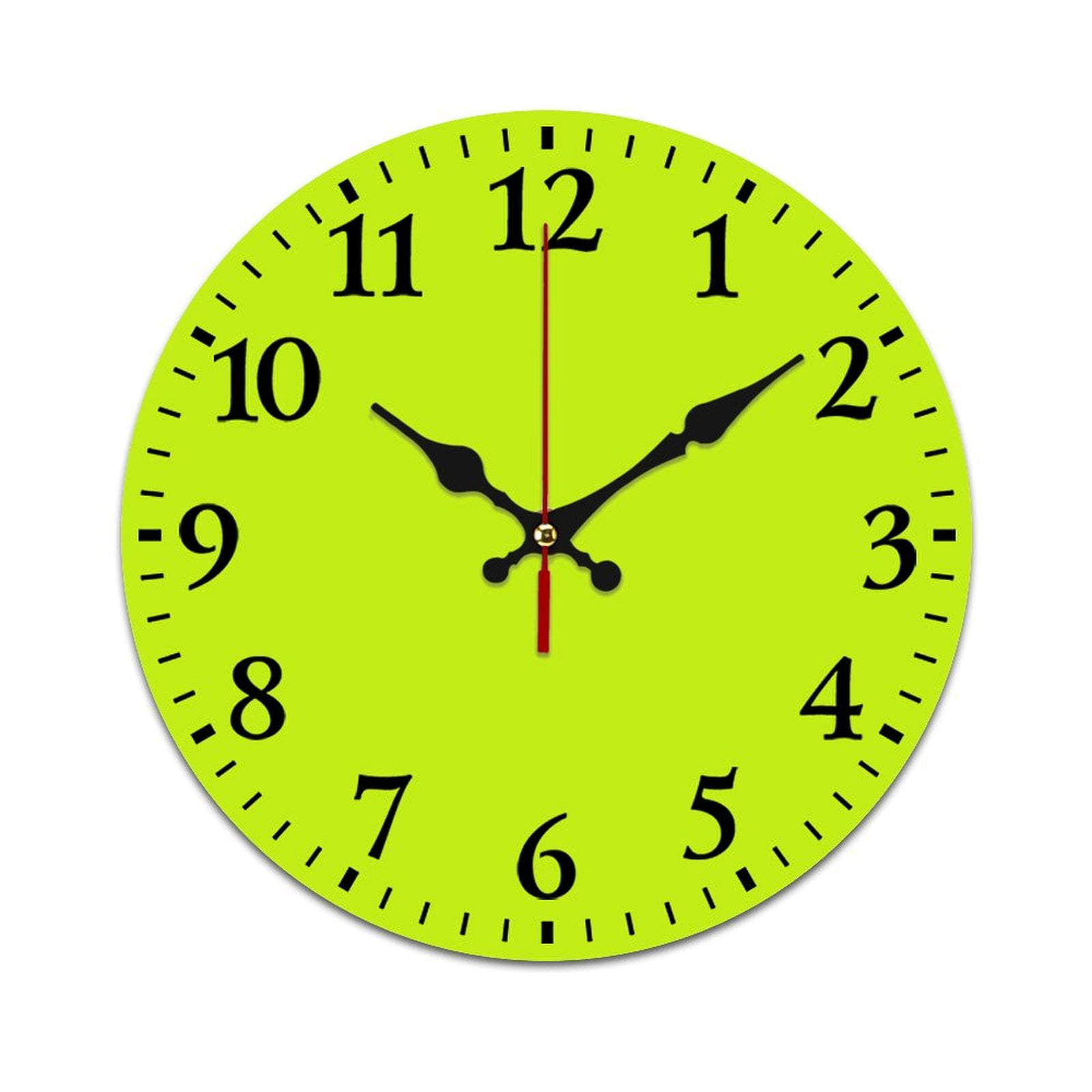 Solid Color Bright Green Wall Clock Modern Design Clocks Wall Hanging ...