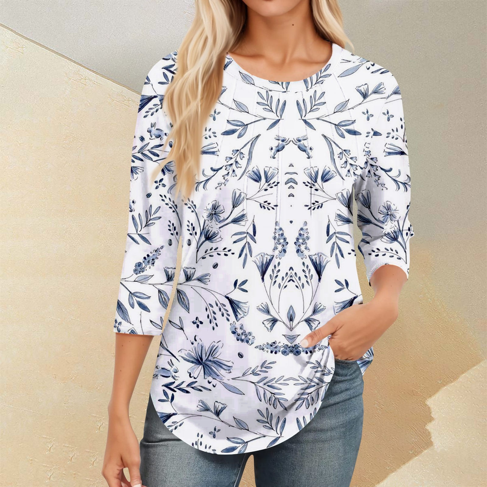 Solid Color Casual Loose Fit Pullover White Short Sleeve Tops For Women ...