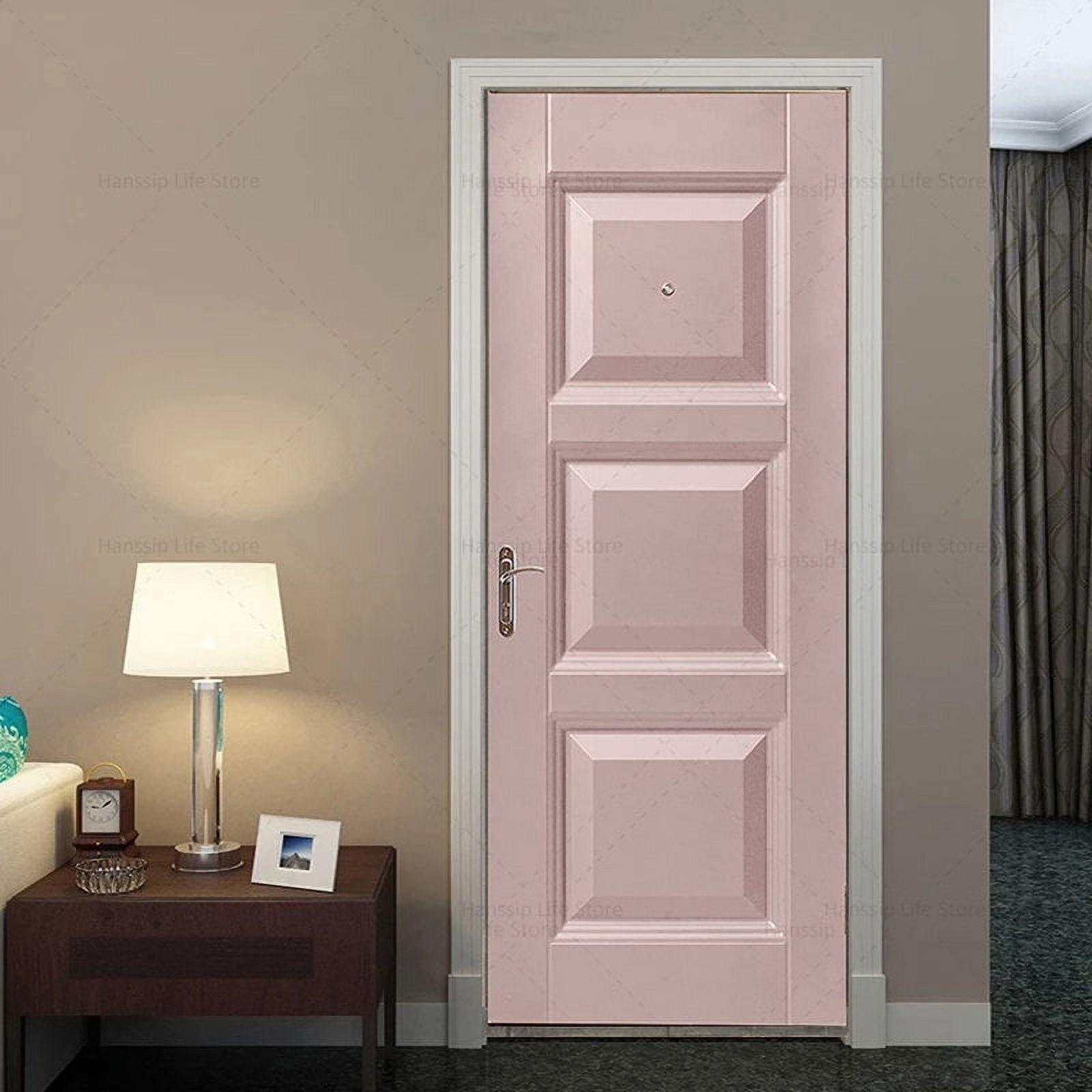 Solid Color Door Sticker Wood Style Wrap Full Door Vinyl PVC Waterproof ...