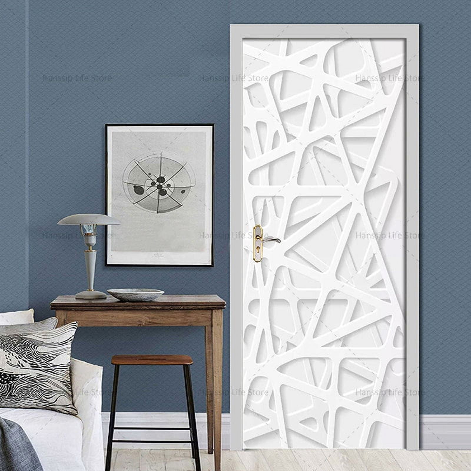 Solid Color Door Sticker Wood Style Wrap Full Door Vinyl PVC Waterproof ...